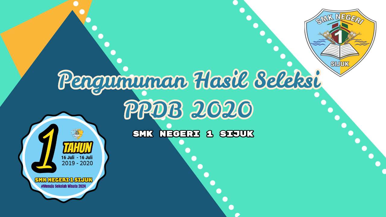 Pengumuman Hasil Seleksi PPDB 2020 SMK Negeri 1 Sijuk – SMK NEGERI 1 SIJUK